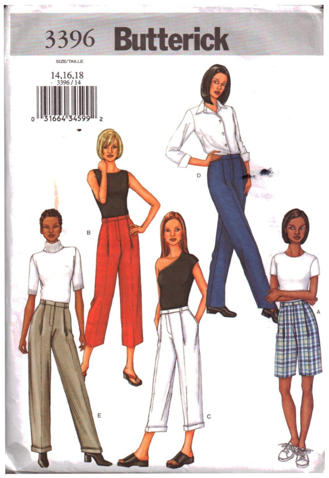 Butterick 3396 Shorts, Pants Size: 8-10-12 or 14-16-18 Uncut Sewing ...