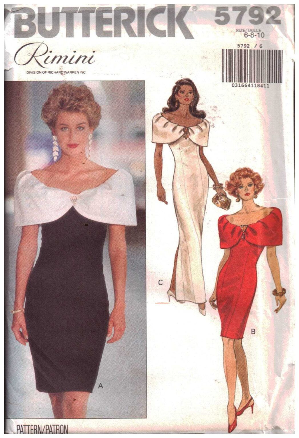 Butterick 5792 Evening Dresses Size: 6-8-10 Uncut Sewing Pattern ...
