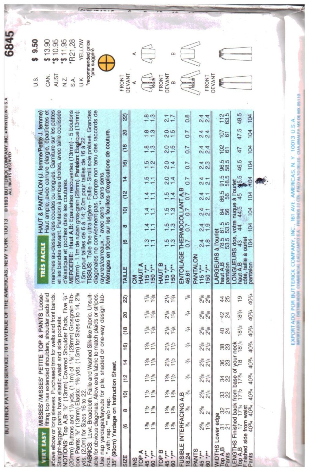 Butterick 6836 Dresses Size: 12-14-16 Uncut Sewing Pattern