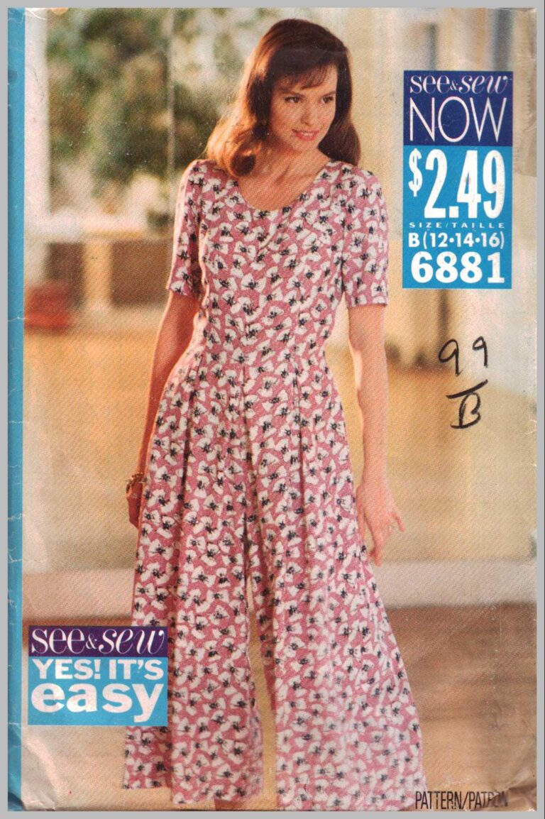 Butterick 6881 Jumpsuit Size: B 12-14-16 Uncut Sewing Pattern