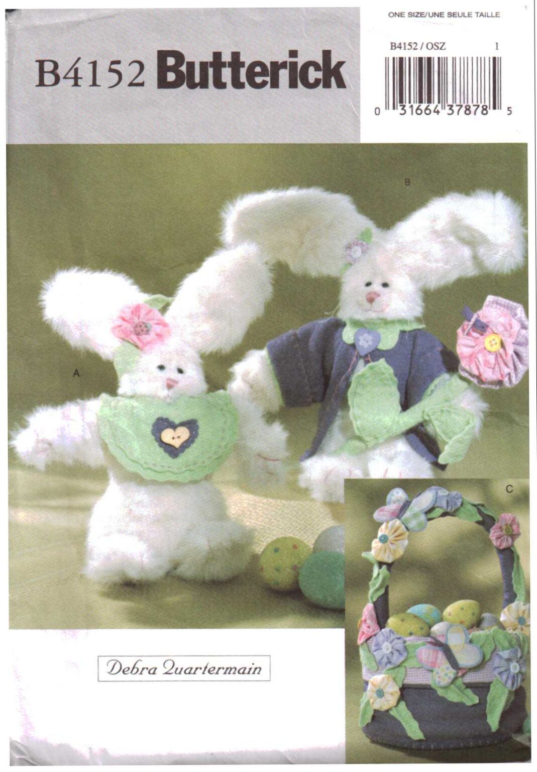 Butterick B4152 Bunnies and Basket Size: 10 Used Sewing Pattern