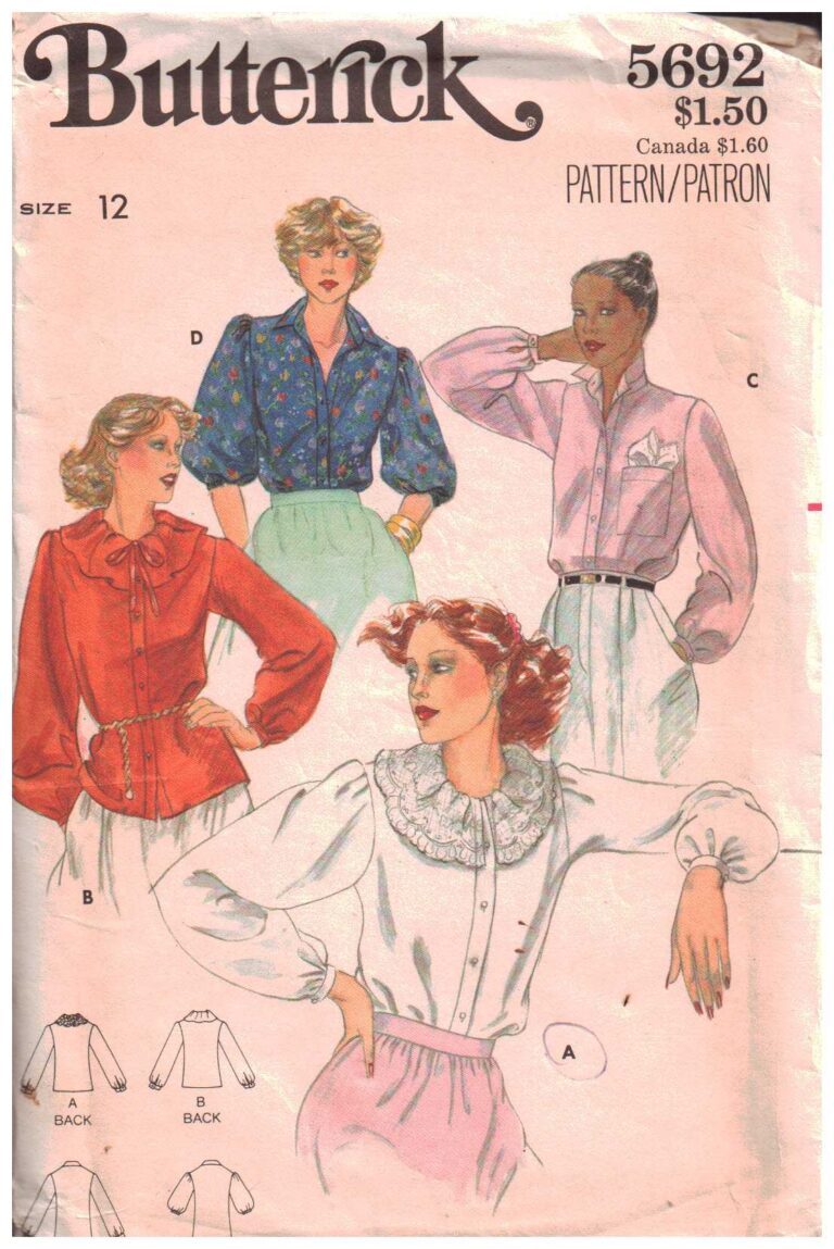 Butterick 5692 Blouse Size: 12 Uncut Sewing Pattern