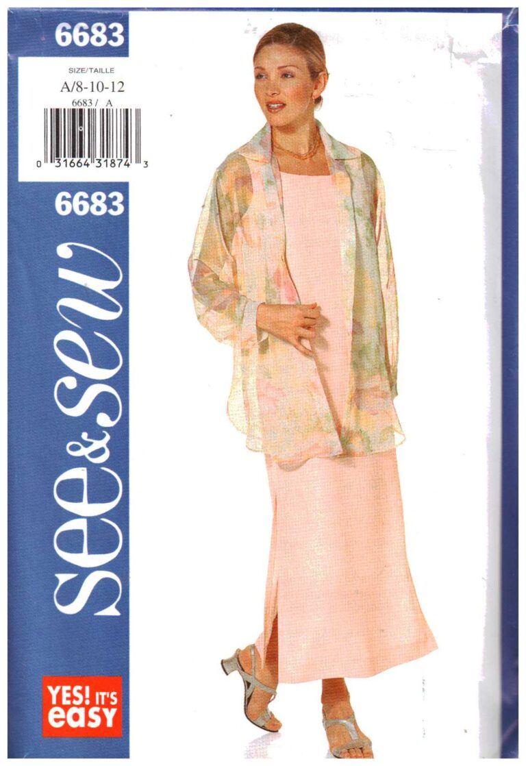 Butterick 6683 Shirt, Dresses Size: A 8-10-12 Uncut Sewing Pattern