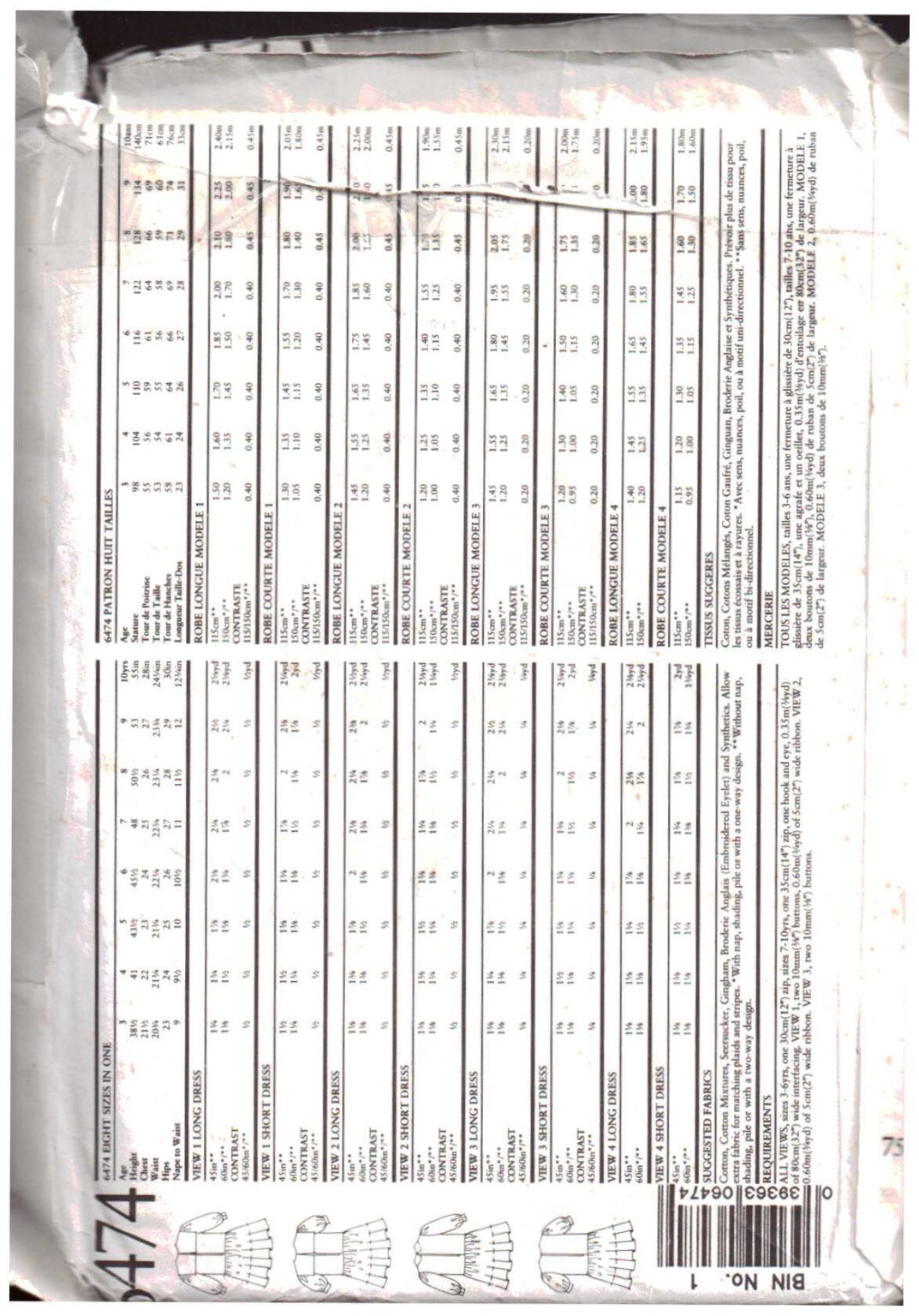 New Look 6474 Girls Dress Size: 3-9 Uncut Sewing Pattern