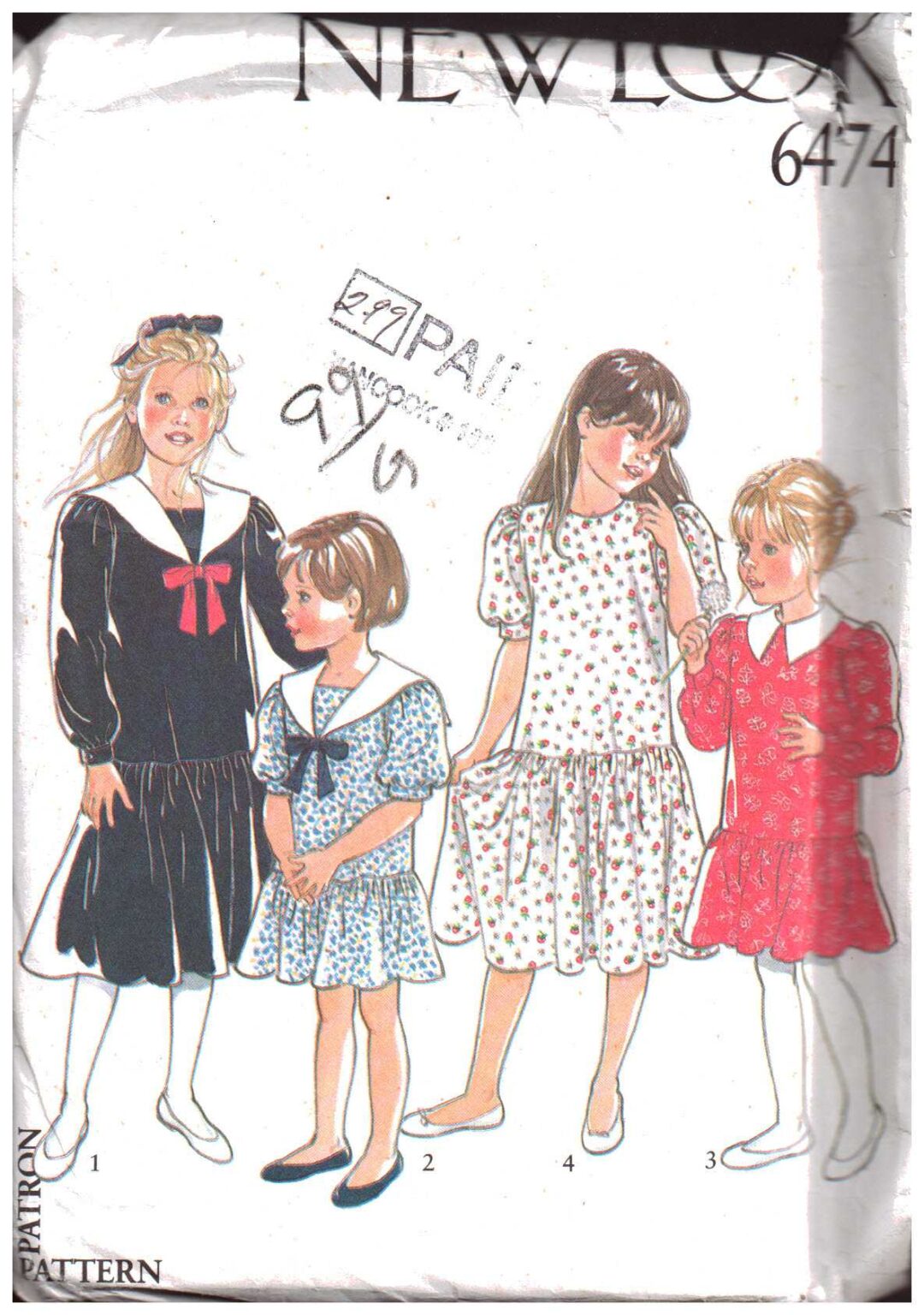 New Look 6474 Girls Dress Size: 3-9 Uncut Sewing Pattern