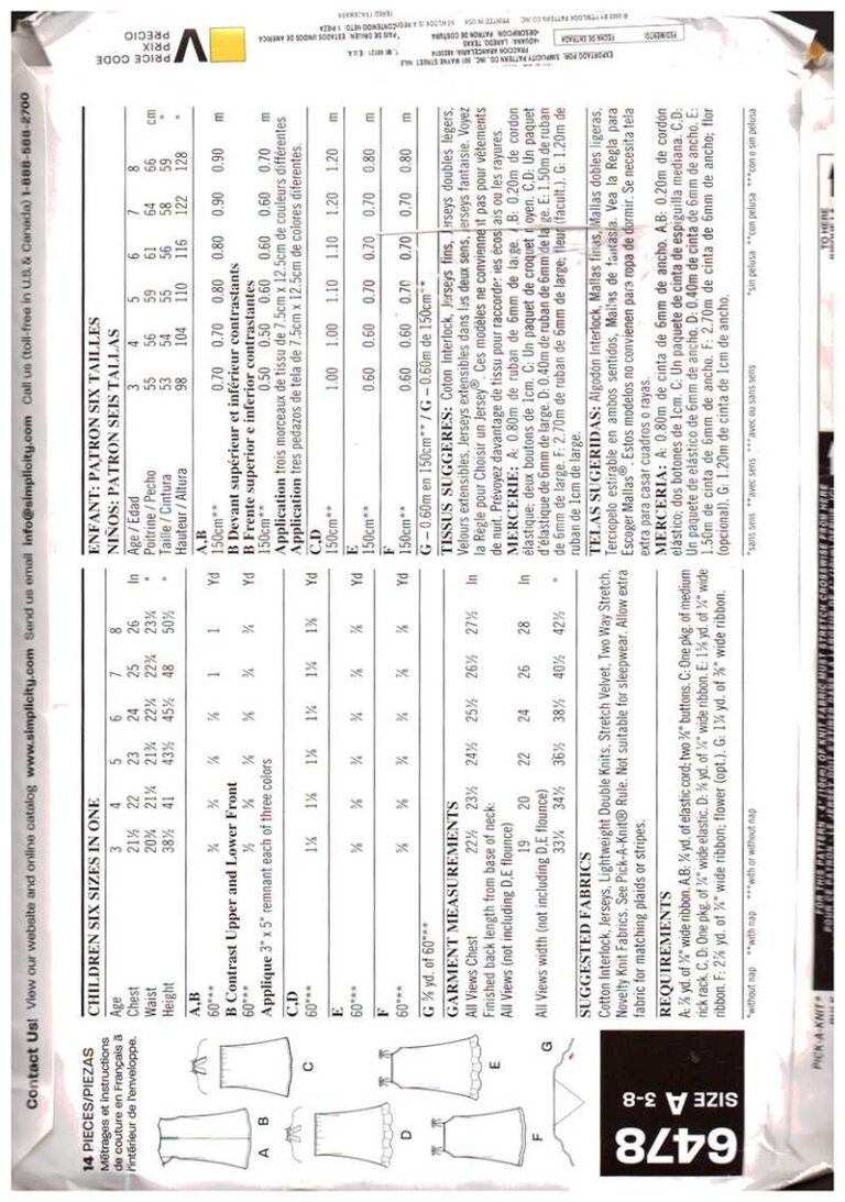 New Look 6478 Girls Dress, Headscarf Size: A 3-8 Uncut Sewing Pattern