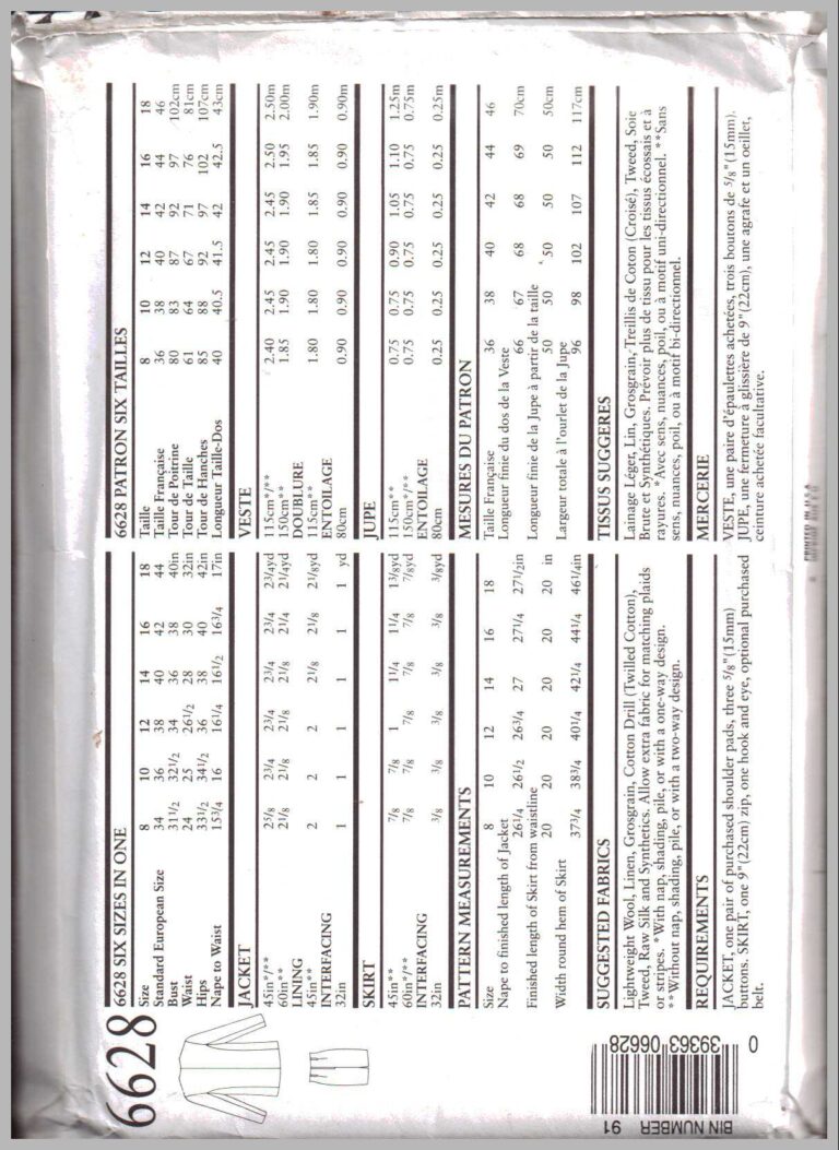 New Look 6628 Jacket, Skirt, Vest, Waistcoat SIZE: 8-18 Uncut Sewing ...