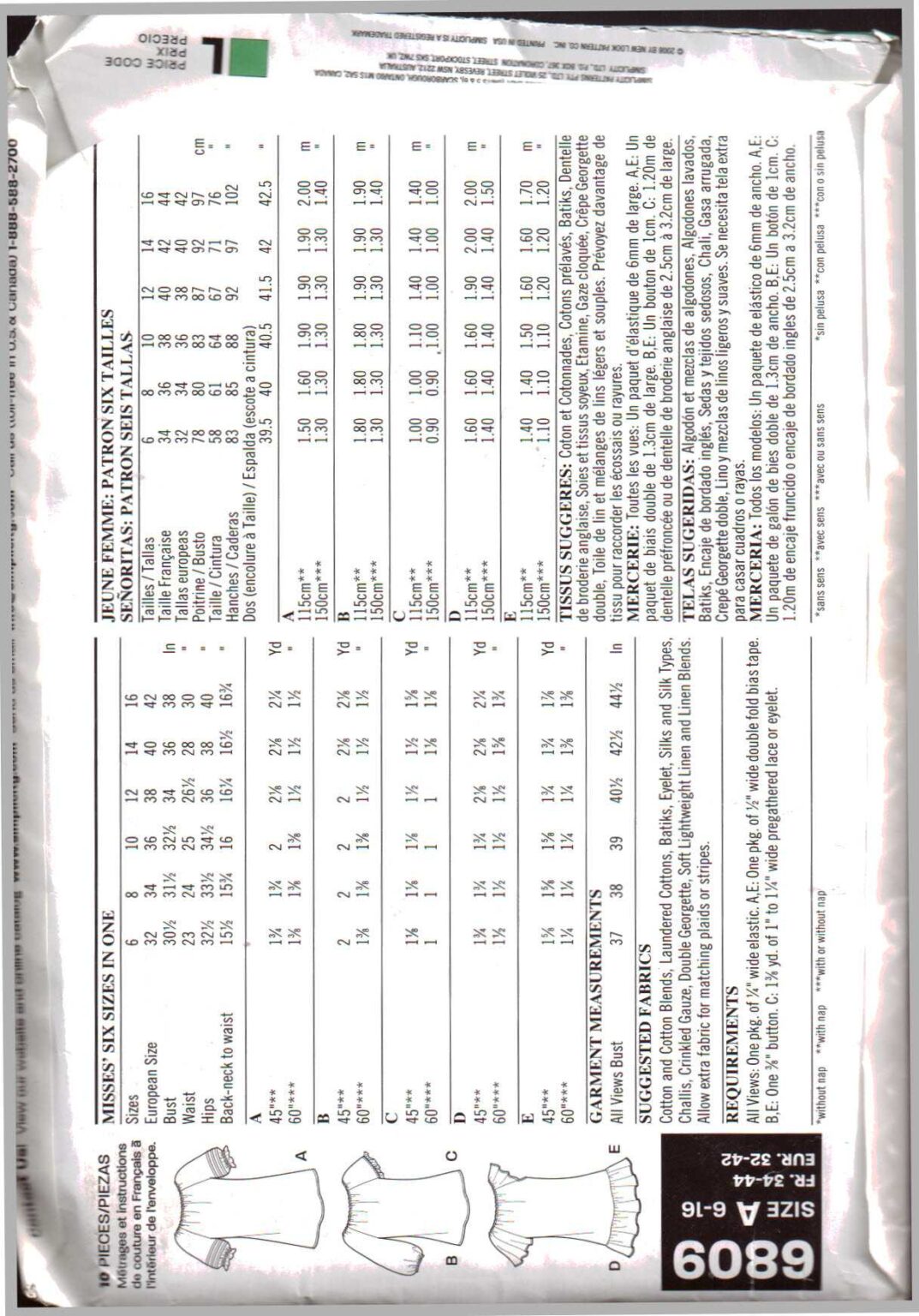 New Look 6809 Blouse Size: A 6-16 Uncut Sewing Pattern – Pattern-Walk