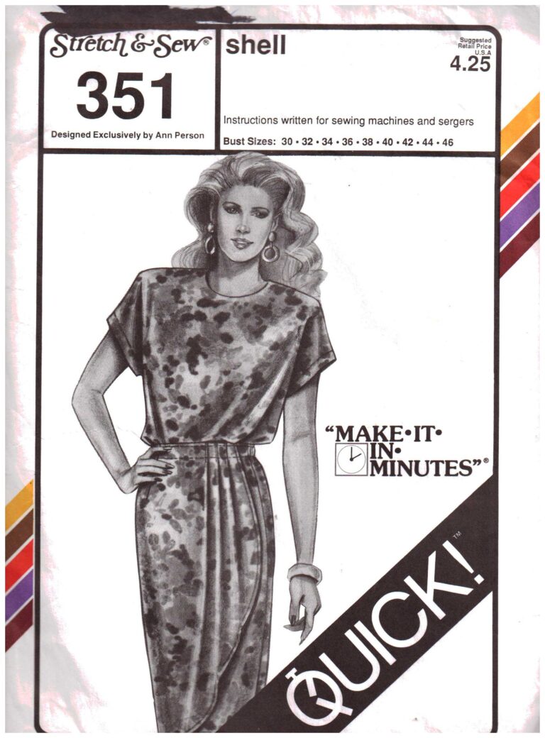 Stretch & Sew 351 Shell Size: Bust 30-46 Uncut Sewing Pattern