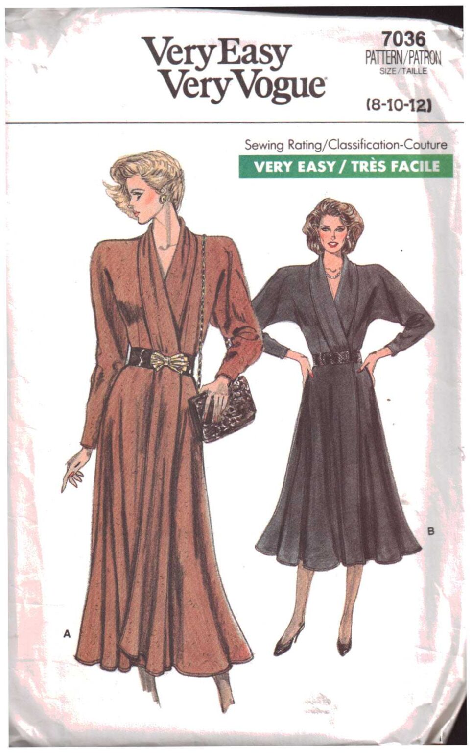 Vogue 7036 Misses' Dress Size: 8-10-12 Uncut Sewing Pattern
