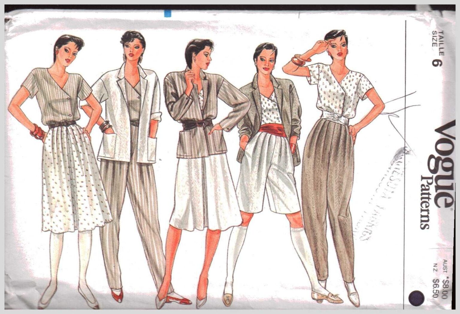 Vogue 8246 Misses' Jacket, Skirt, Pants, Shorts, top Size: 6 Uncut ...