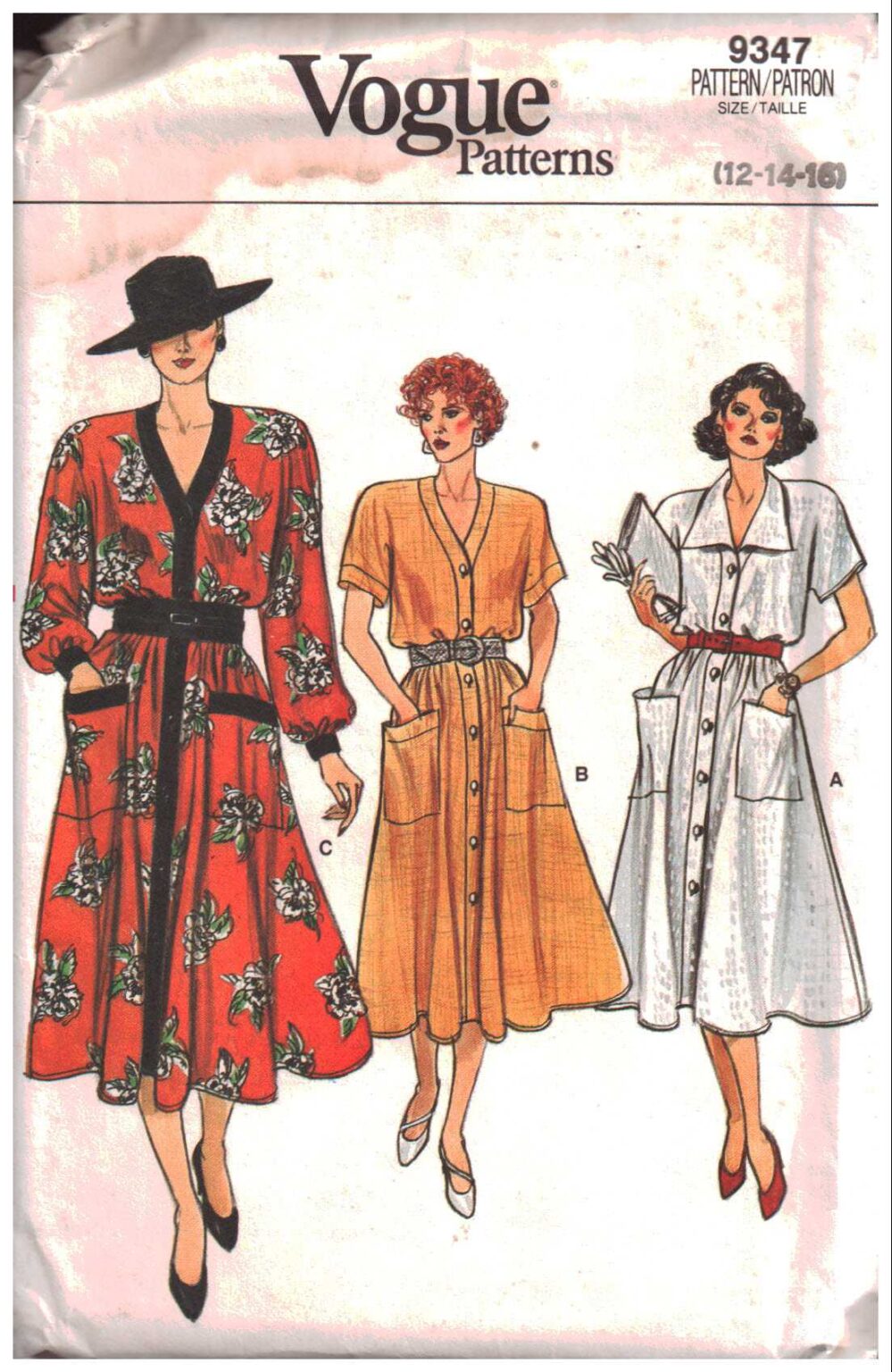 Vogue 9347 Misses' Dress Size: 12-14-16 Uncut Sewing Pattern