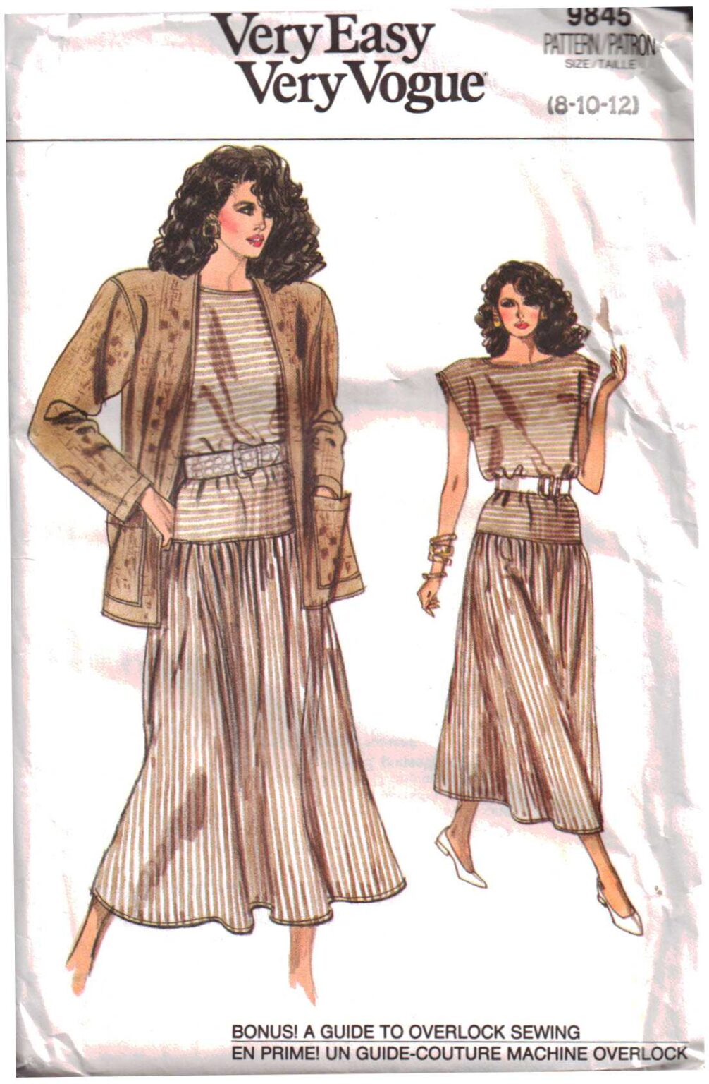 Vogue 9845 Misses’ Dress, Jacket Size: 8-10-12 or 14-16-18 Uncut Sewing ...