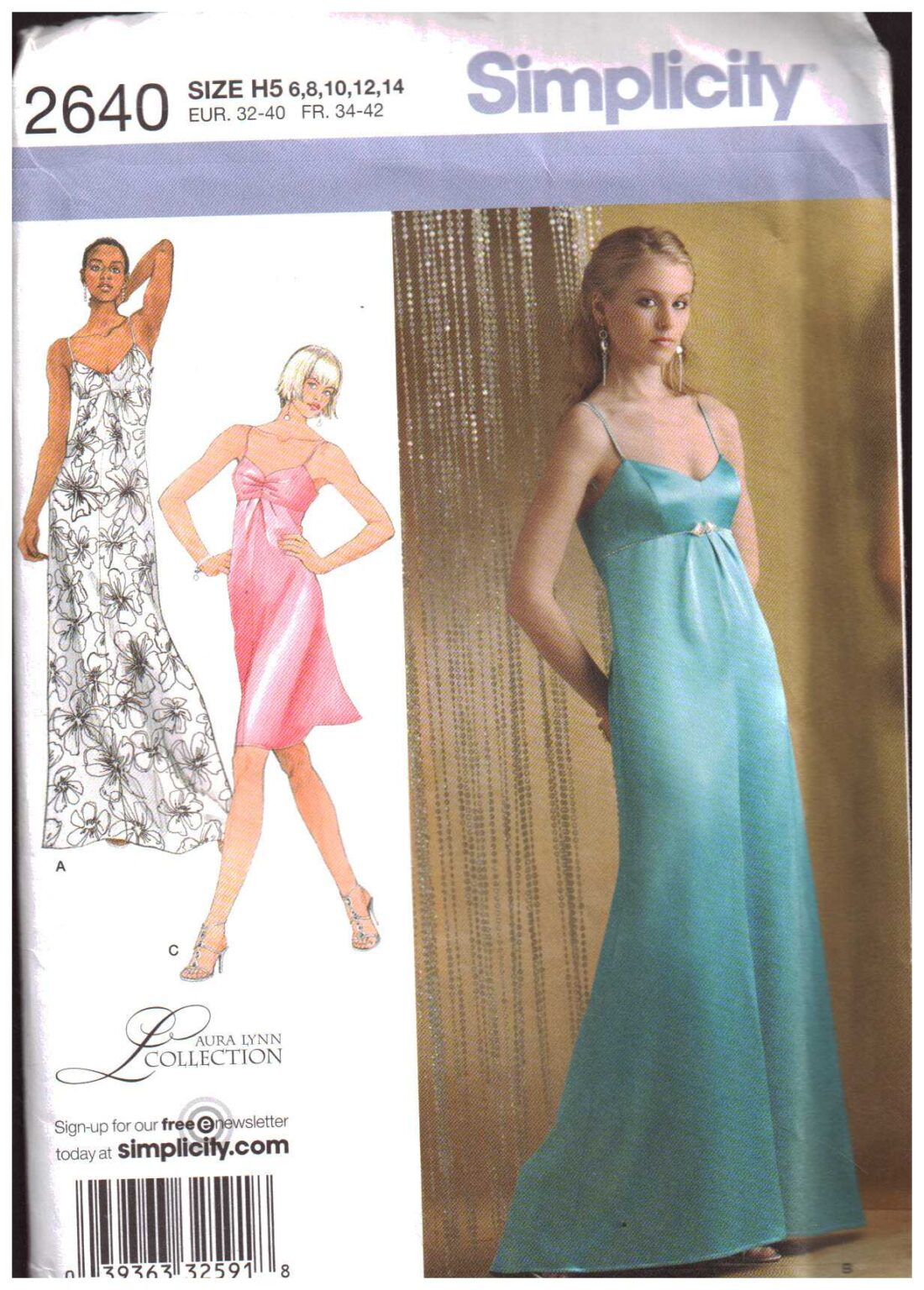 Simplicity 2640 Evening Dress in two lengths with back variations Size ...