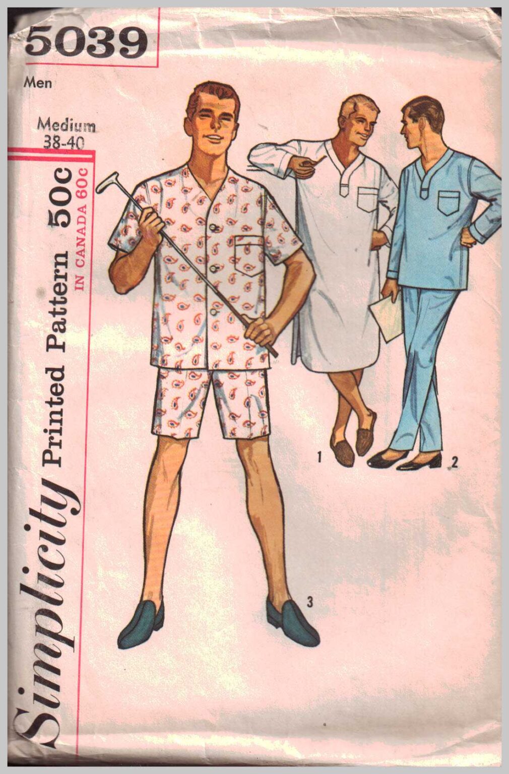 Simplicity 5039 Men's Pajamas in two lengths, Nightshirt Size: 38-40 ...