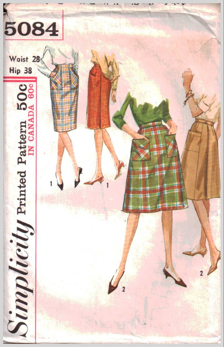 Simplicity 5084 Wrap Around Skirts Size: Waist 28" Hip 38' Uncut Sewing ...