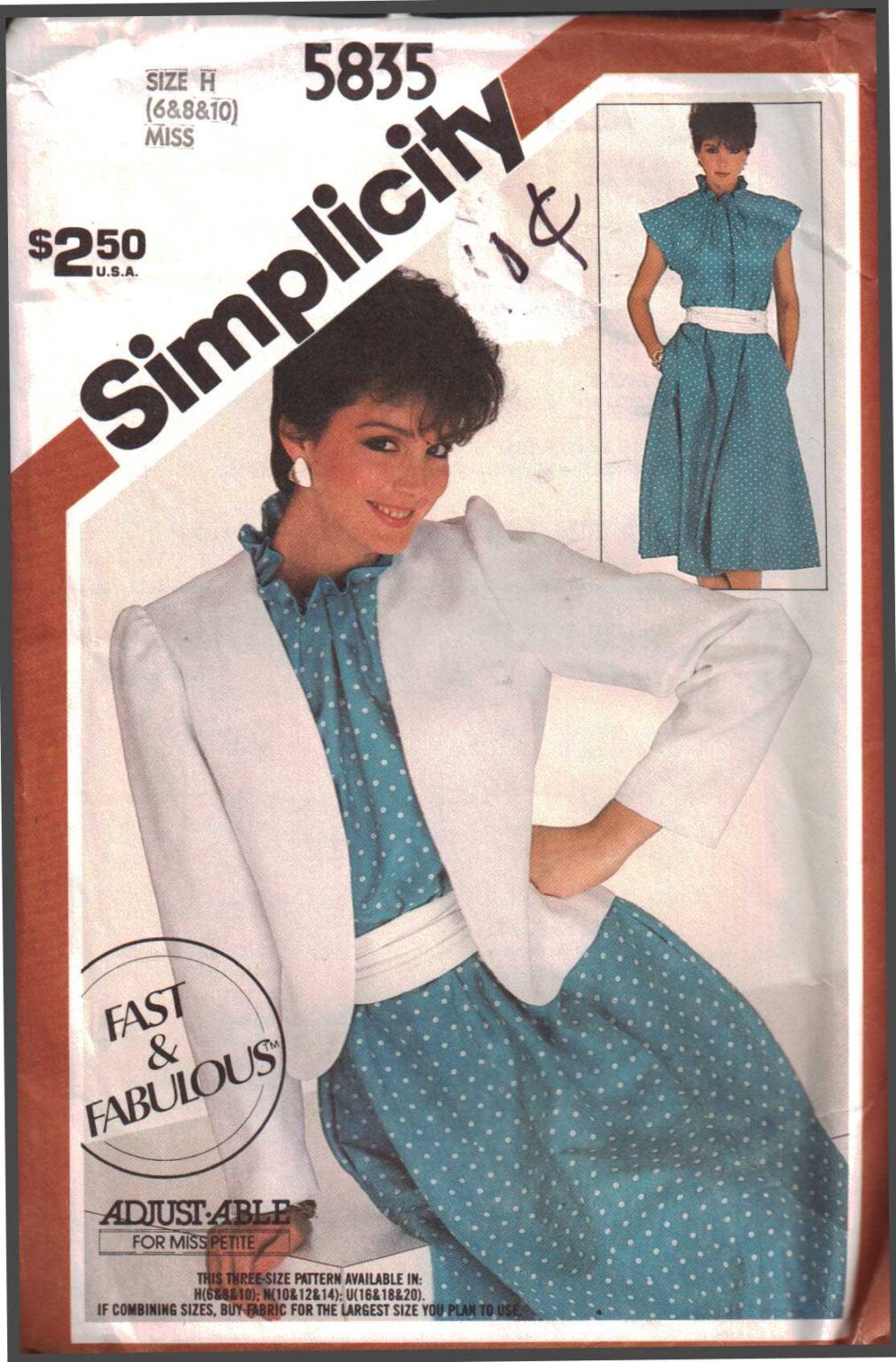Simplicity 5835 Dress and Unlined Jacket Size: H 6-8-10 Uncut Sewing ...