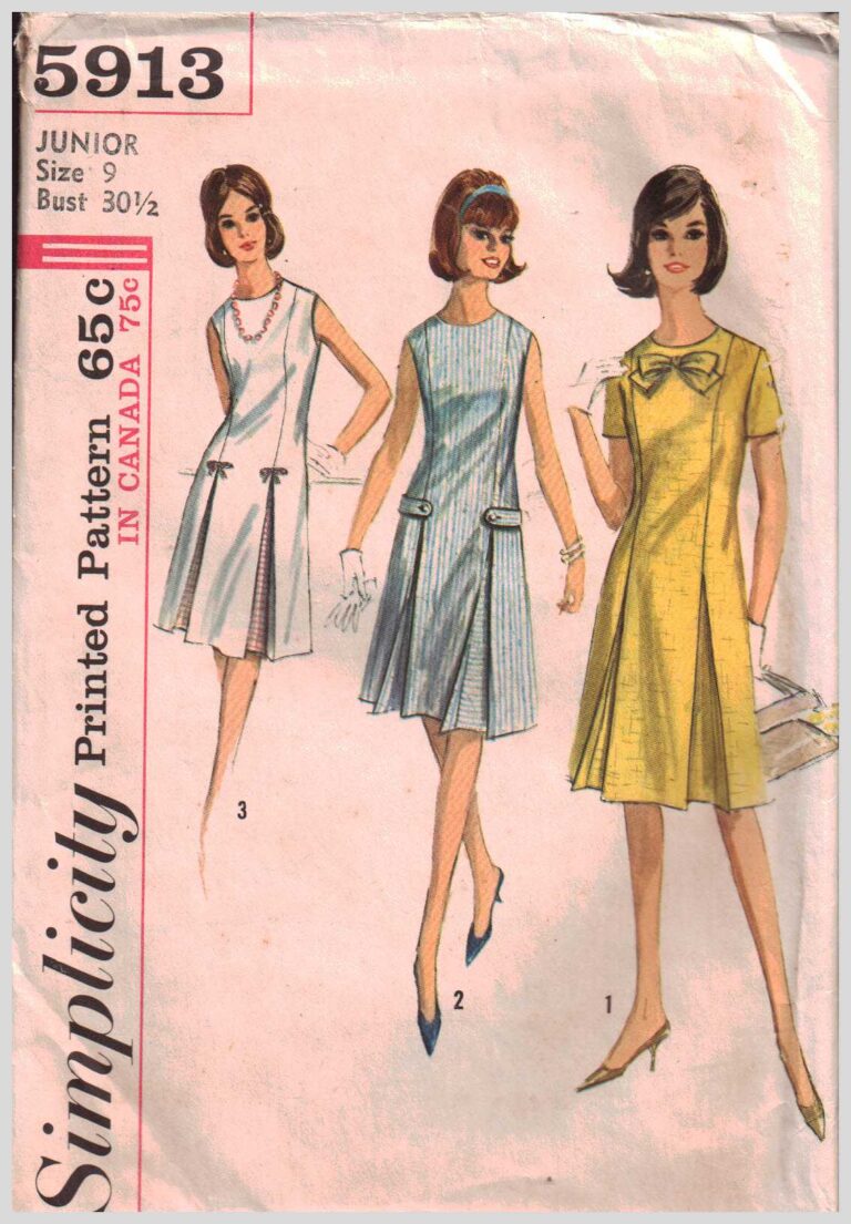 Simplicity 5913 Dress - estimated vintage 1960's Size: 9 Bust 30.5 ...