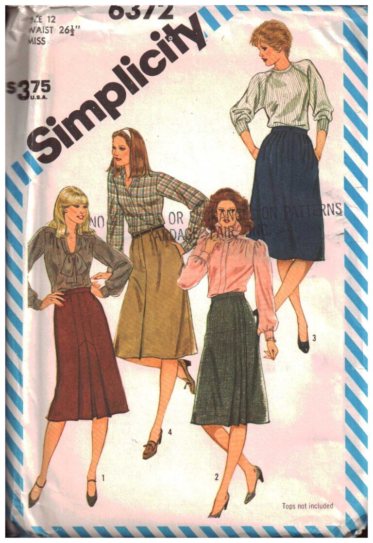 Simplicity 6372 Skirts Size: 12 Waist 26.5 Uncut Sewing Pattern