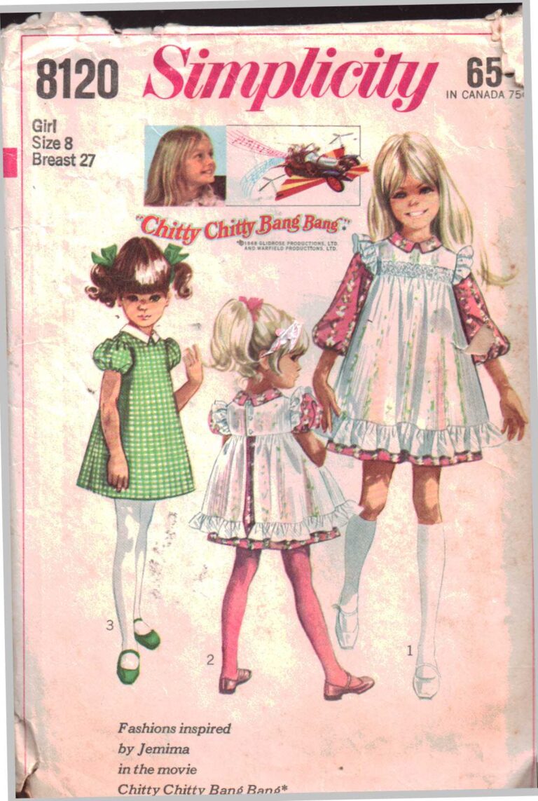Simplicity 8120 Girl’s Dress, Pinafore Size: 8 Breast 27 Used Sewing ...