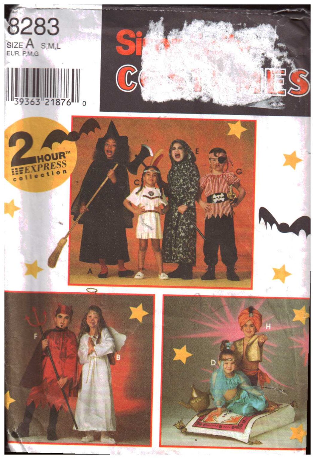 Simplicity 8283 Child's Costumes - Devil, Angel Pirate, Inidian, Belly ...