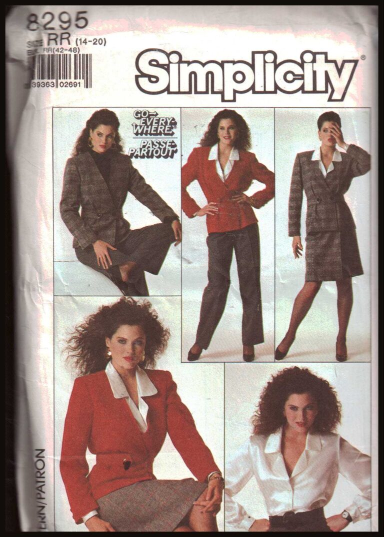 Simplicity 8295 Blouse, Skirt, Pants, Lined Jacket Size: RR 14-20 Uncut ...