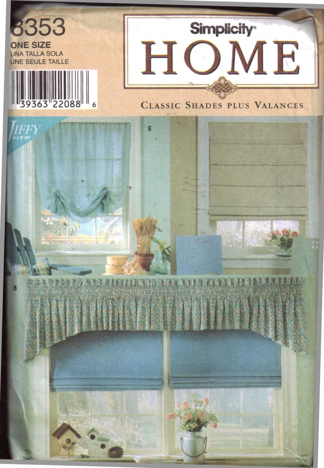 Simplicity 8353 Window Treatments Size: One Uncut Sewing Pattern