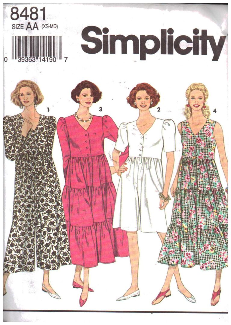 Simplicity 8481 Dress, Jumpsuit in two lengths Size: AA XS-MD Uncut ...