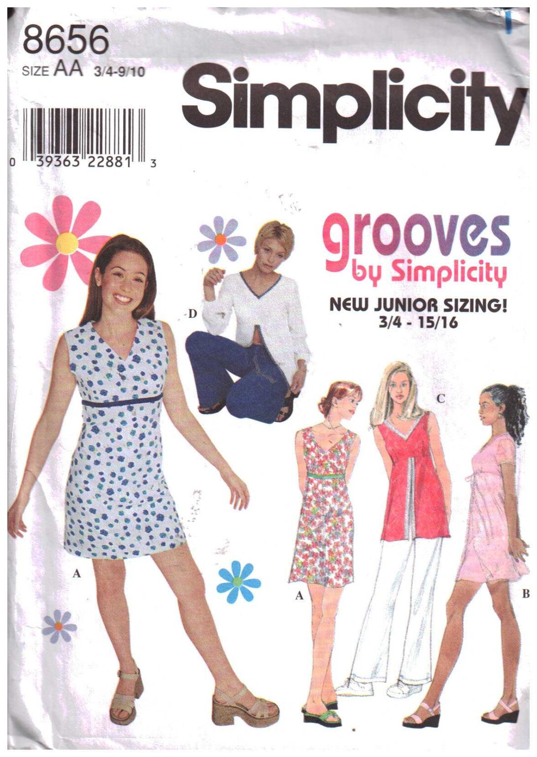Simplicity 8656 Girls Dress, Tunic, Knit Pants Size: AA 3/4-9/10 Used ...