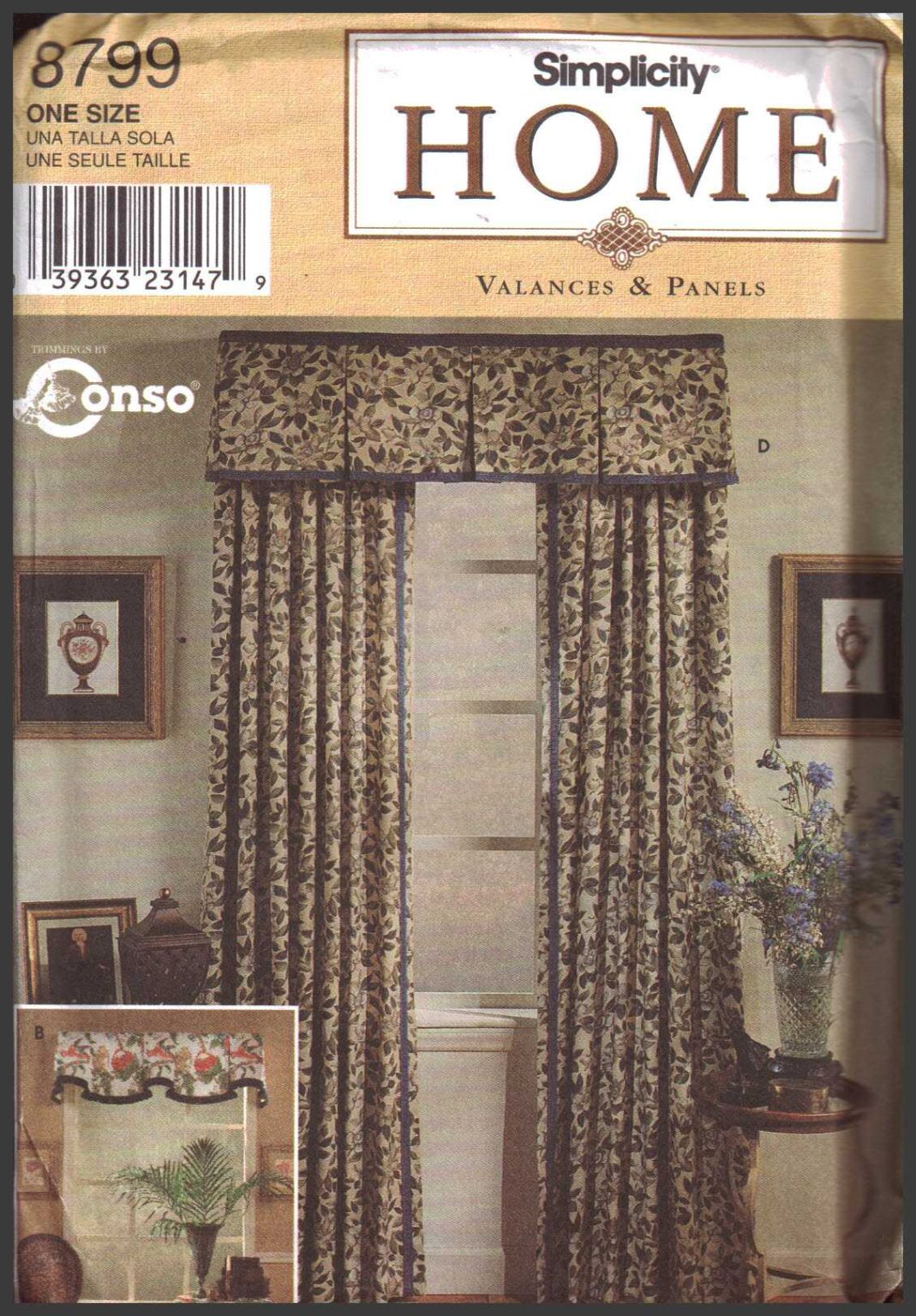 Simplicity 8799 Window Treatments - Valance, Drapes Size: One Uncut ...