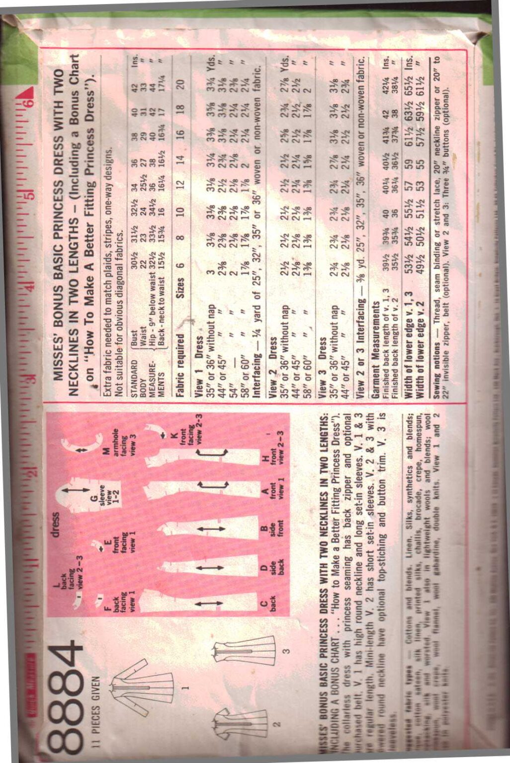 Simplicity 8884 Dress with two necklines in two lengths Size: 18 Bust ...