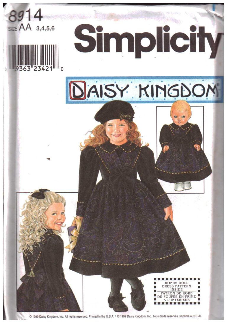 Simplicity 8914 Girls Dress,Dolls Dress for 18" Doll Size: BB 5-6-7-8 ...