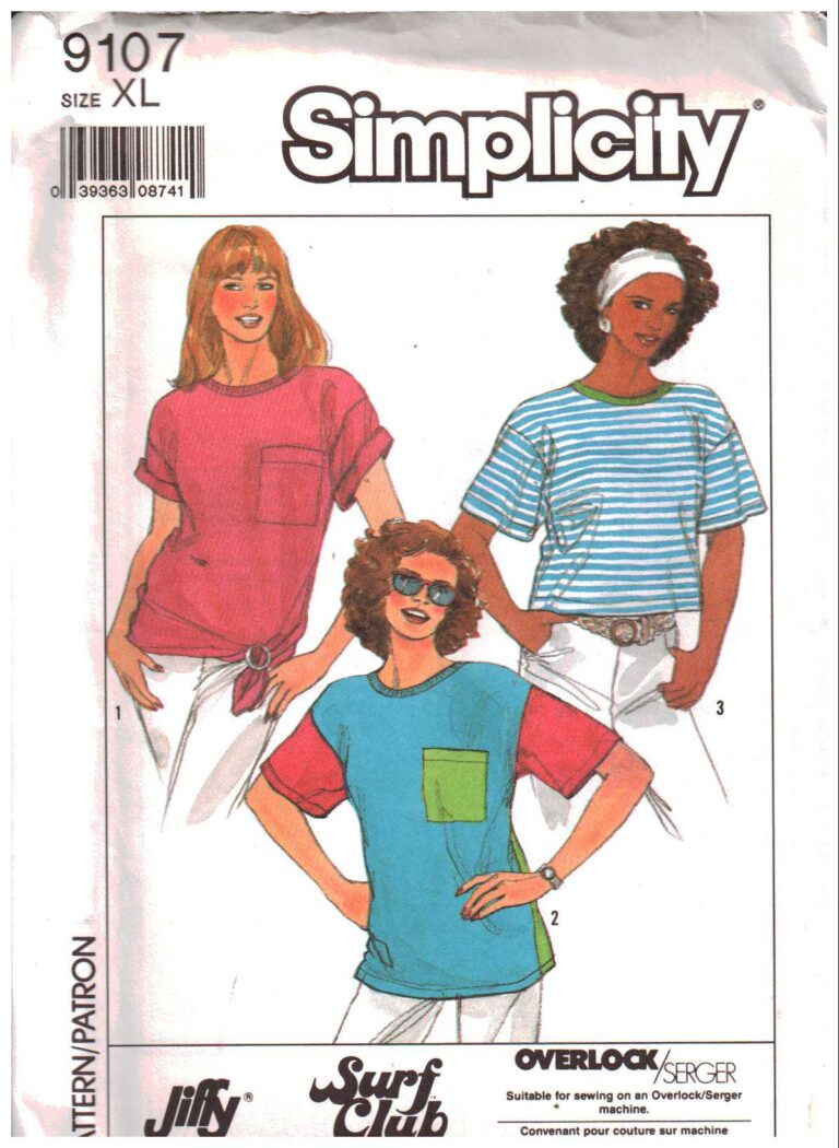 Simplicity 9107 Tops Size: XL Uncut Sewing Pattern