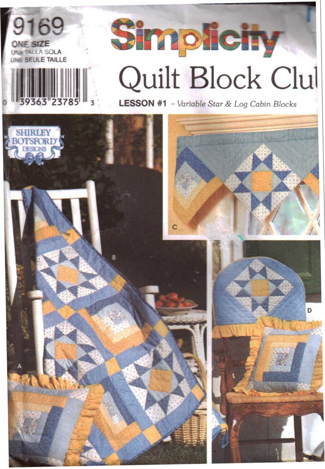 Simplicity 9169 Quilt - Variable Star, Log Cabin Blocks - Pillow, Wall ...
