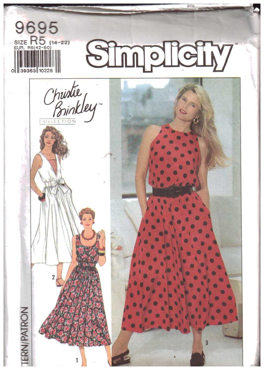 Simplicity 9695 Dress with bodice variations, Tie Belt Size: D5 4-12 ...