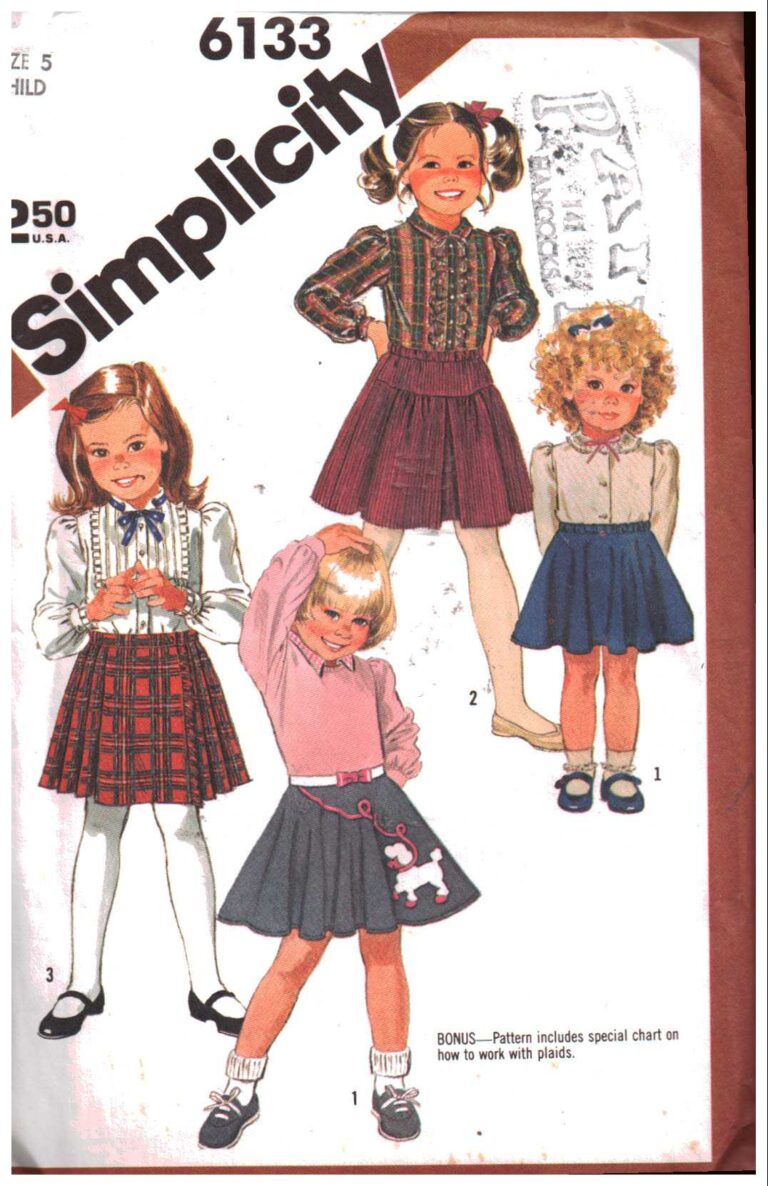 Simplicity 6133 Girl's Skirt in two lengths Size: 5 Uncut Sewing Pattern