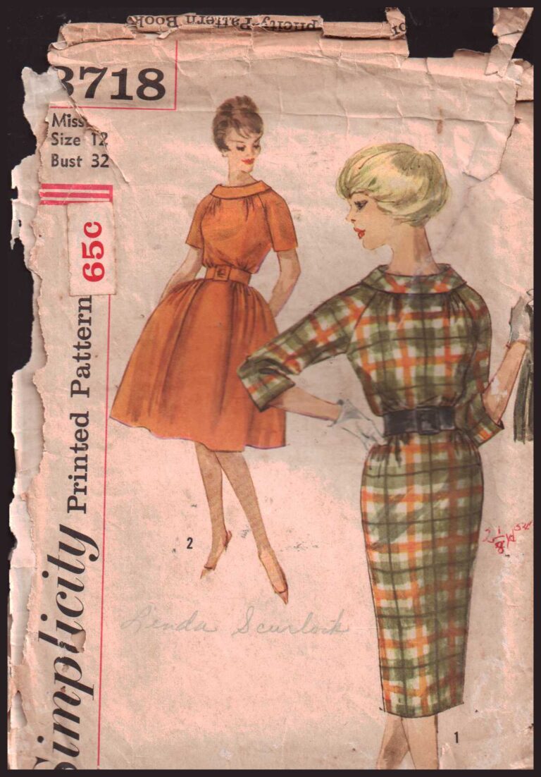 Simplicity 8718 Two-piece Dress Size: 12 Bust 32 Used Sewing Pattern