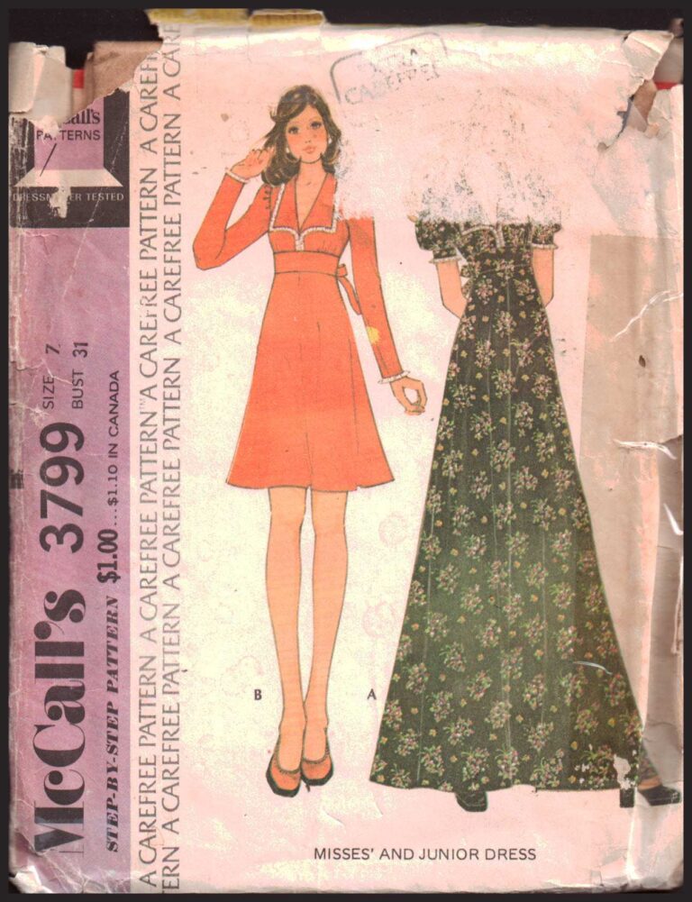 McCall's 3799 Dress Size: 7 Bust 31 Uncut Sewing Pattern