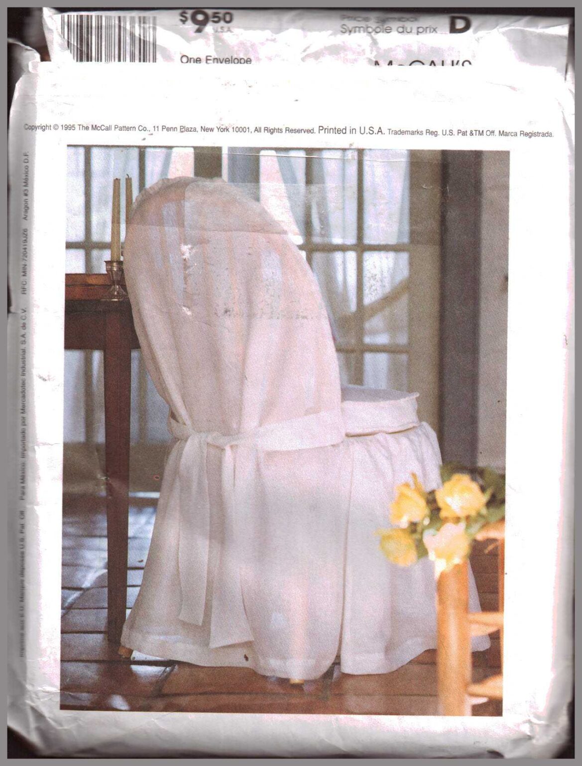 McCall's 8036 Chair Covers Size: One Used Sewing Pattern