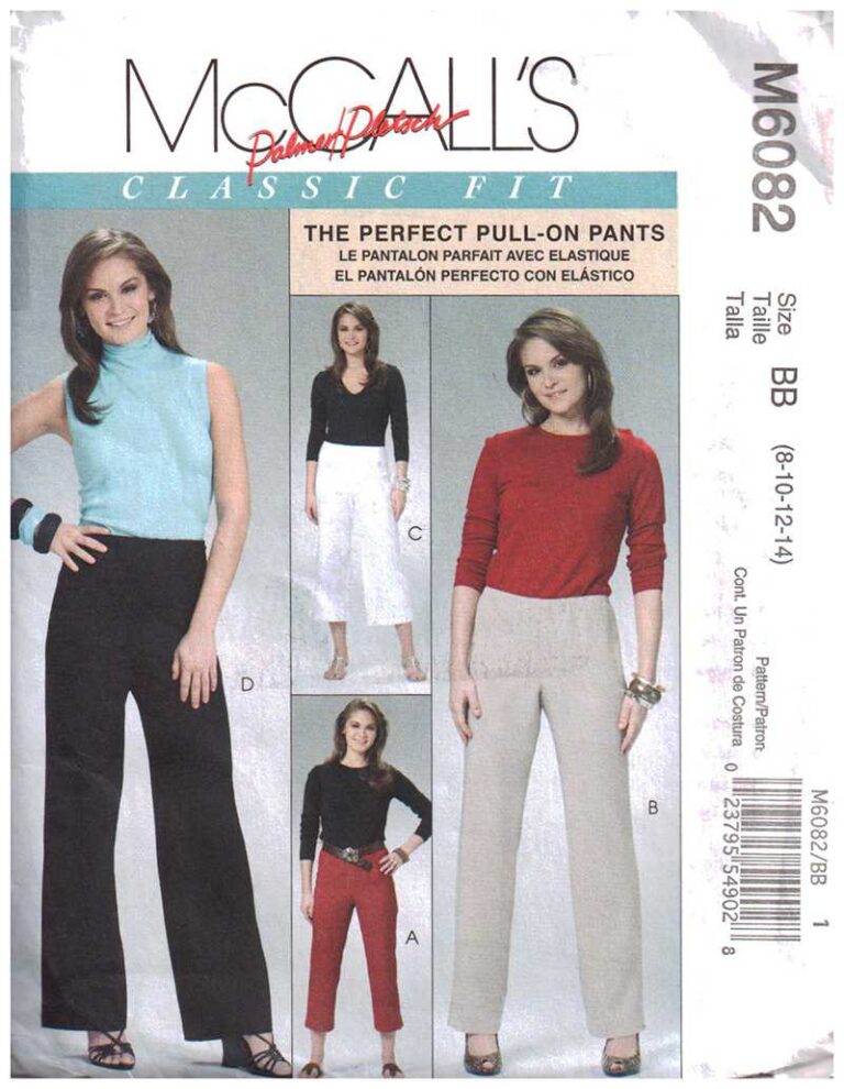 McCall's M6082 Pants in two lengths Size: BB 8-10-12-14 Used Sewing Pattern