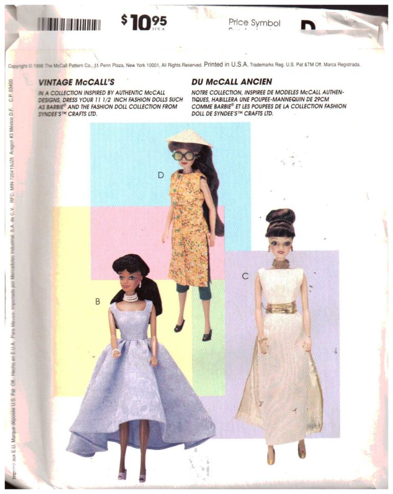 McCall's P411 Doll Clothes Size: 11.5" Uncut Sewing Pattern