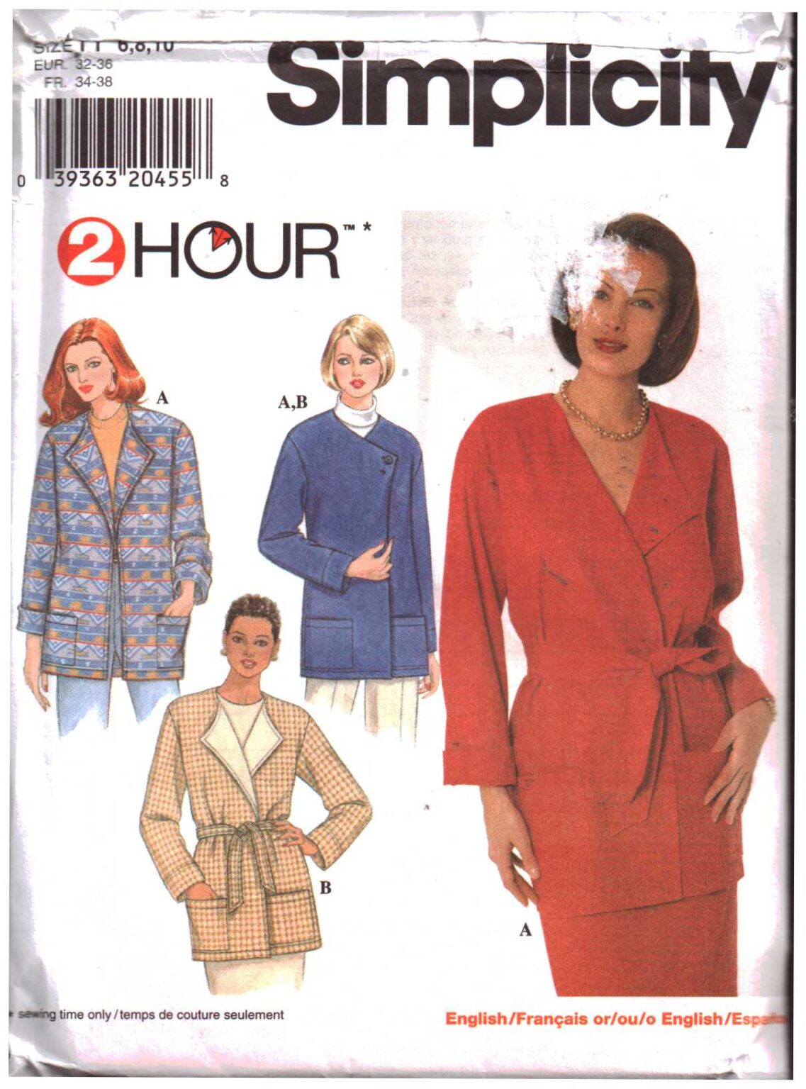 Simplicity 7691 Jacket Size: H 6-8-10 Uncut Sewing Pattern