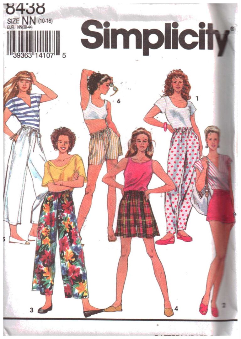 Simplicity 8438 Pants, Shorts Size: U 16-20 Uncut Sewing Pattern