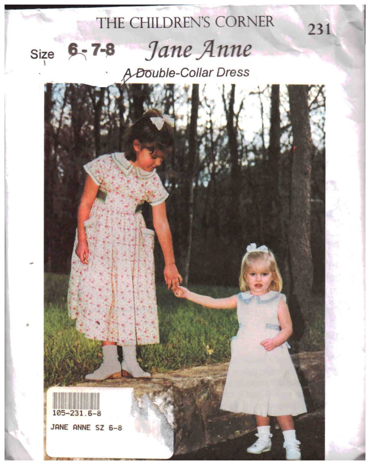 The Children's Corner Patterns 231 Jane Anne Size: 6-7-8 Uncut Sewing ...