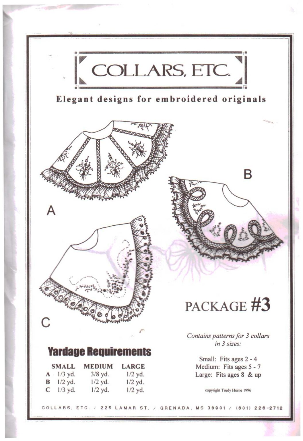Collars, Etc. Package 3 Collars - Elegant Design for Embroidered ...