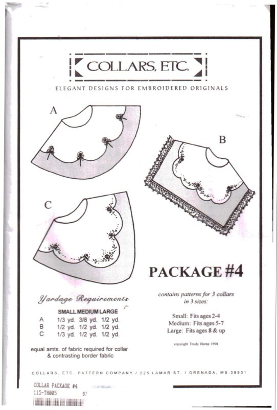 Sewing Patterns - Pattern-Walk Collars, Etc. sewing patterns