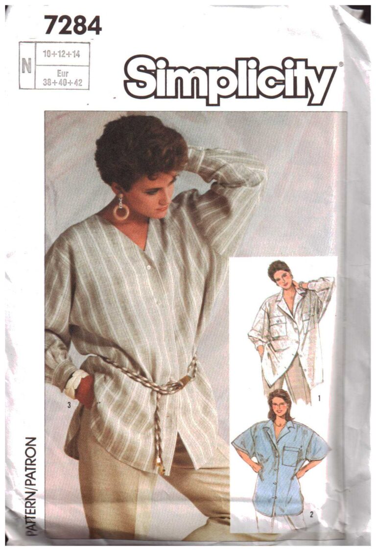 Simplicity 7284 Shirts Size: N 10-12-14 Uncut Sewing Pattern