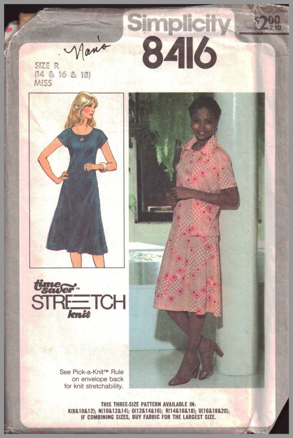 Simplicity 8416 Dress, Jacket Size: R 14-16-18 or O 12-14-16 Uncut ...