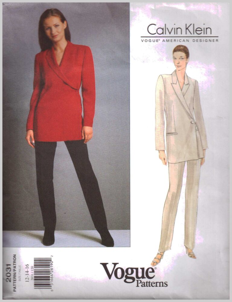 Vogue 2031 Jacket, Pants Size: 12-14-16 Uncut Sewing Pattern