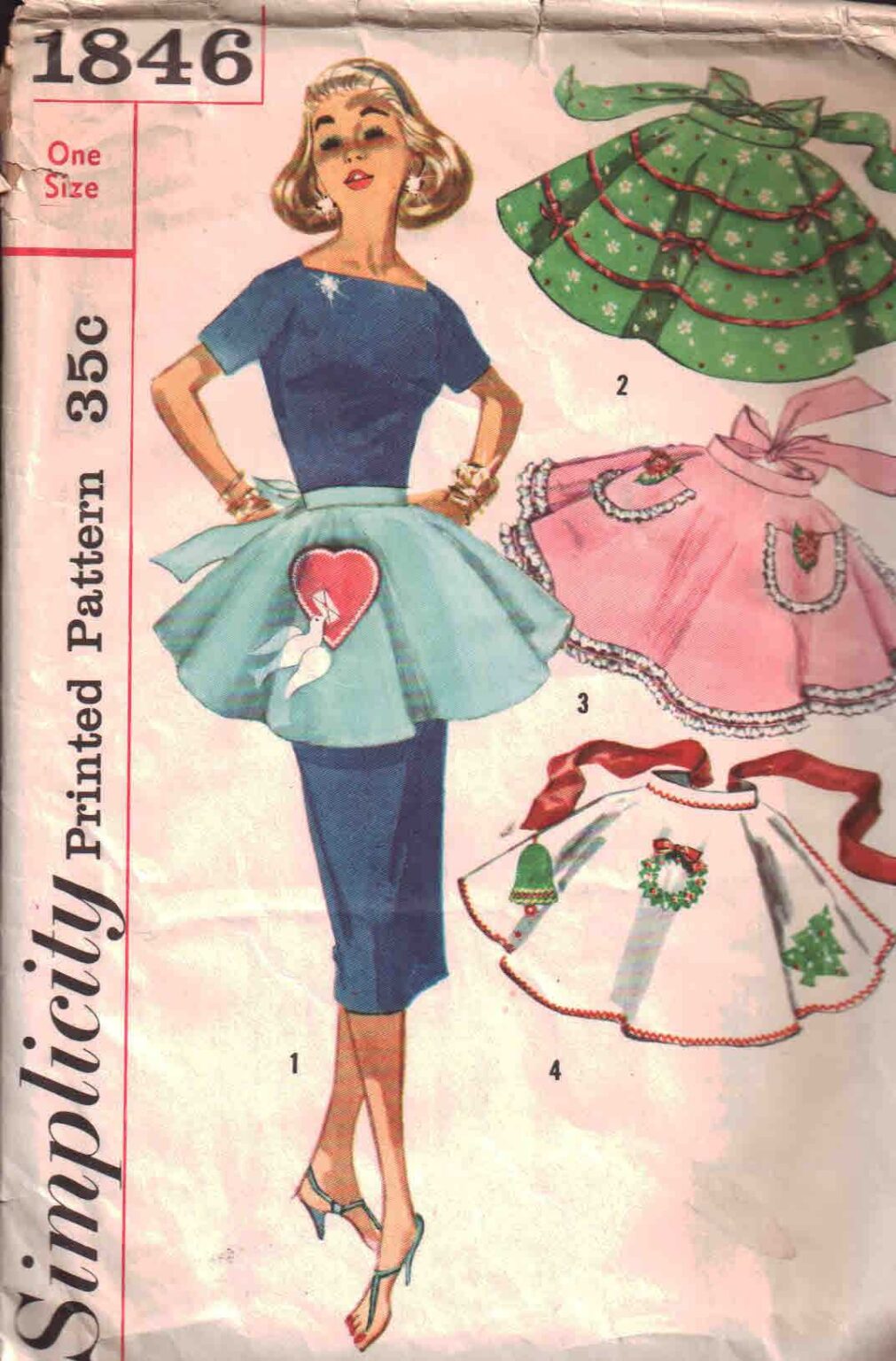 Simplicity 1846 Aprons Size: One Used Sewing Pattern